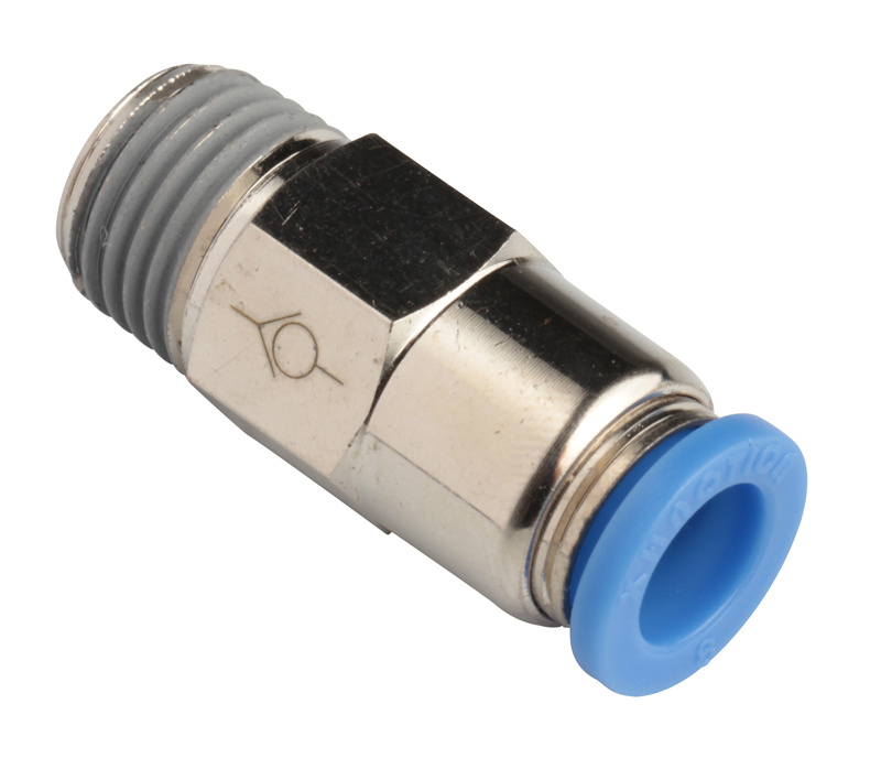 Push-to-Connect Male Straight Stop Fitting Nickel-Plated
